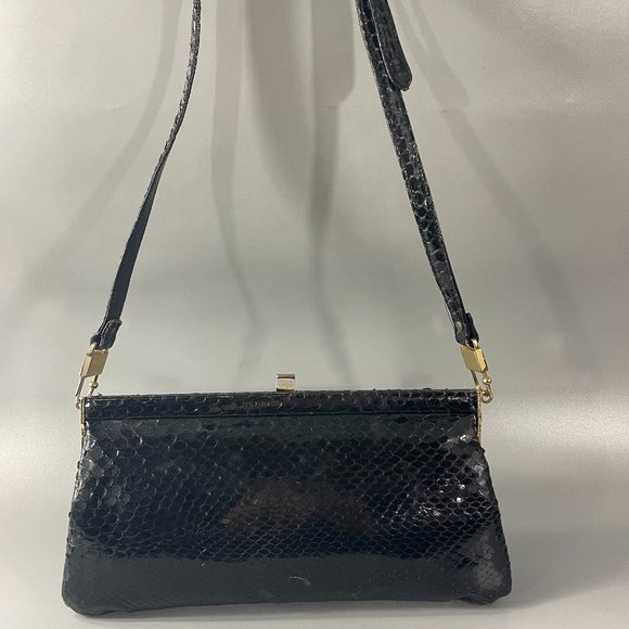 Susan Gail | Bags | Vintage Susan Gail Genuine Black Snakeskin ...